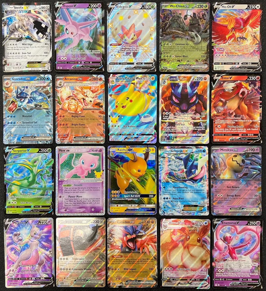 Pokémon TCG 150 Card Lot 2 Ultra Rares, 15 Holos, 5 Black Star Rares ...