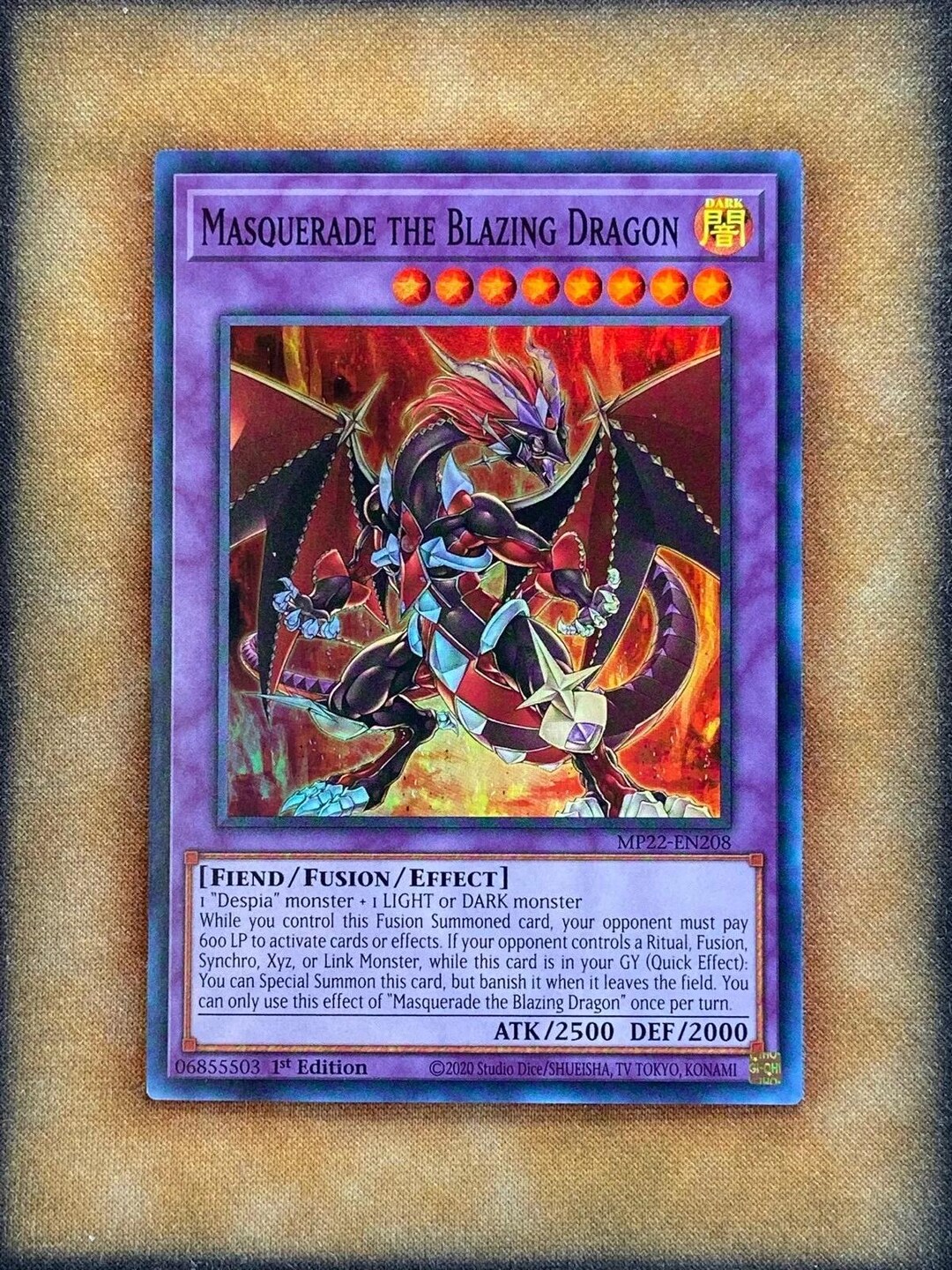Yu-gi-oh Masquerade the Blazing Dragon MP22-EN208 Super Rare 1st Ed NM - Etsy