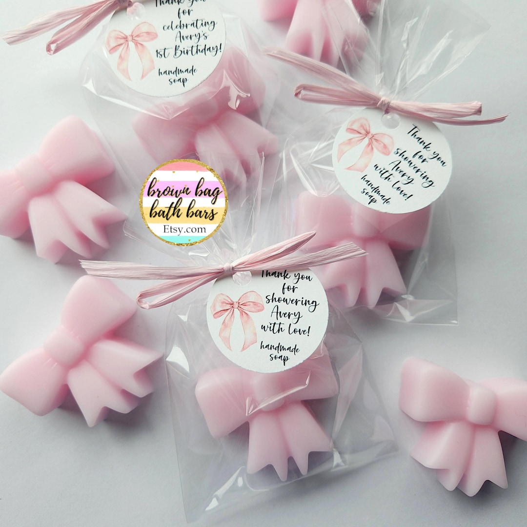 Bow Soap Favors, Pink Bow Shower Favors, Coquette Party Favors ...