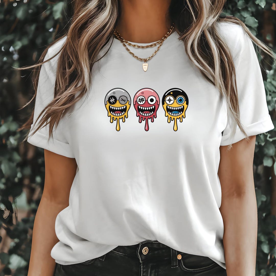Creepy Dripping Smileys PNG – Horror Emojis Sublimation Design for T ...