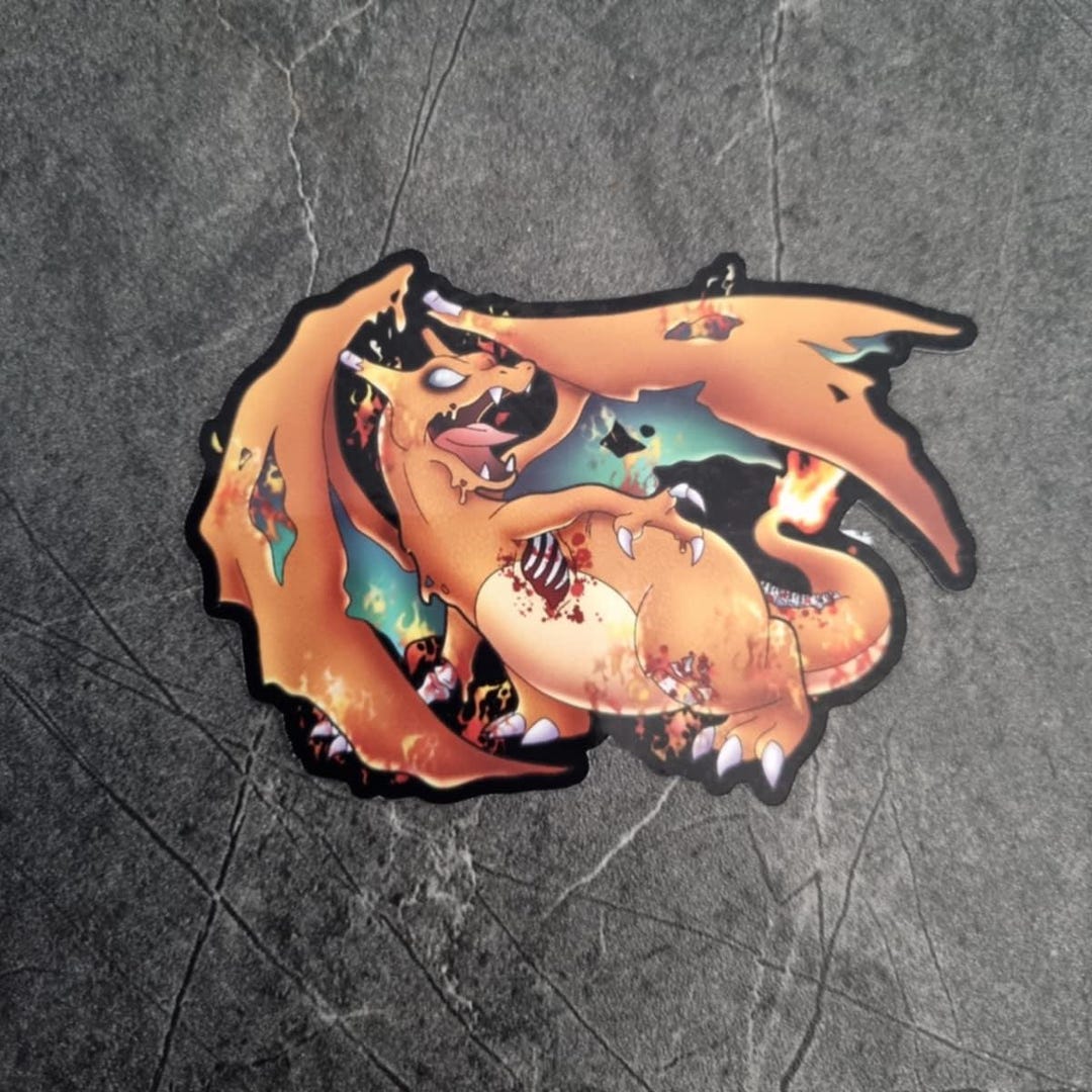 Zombie Charizard -vinyl Sticker -horror -pokémon - Etsy