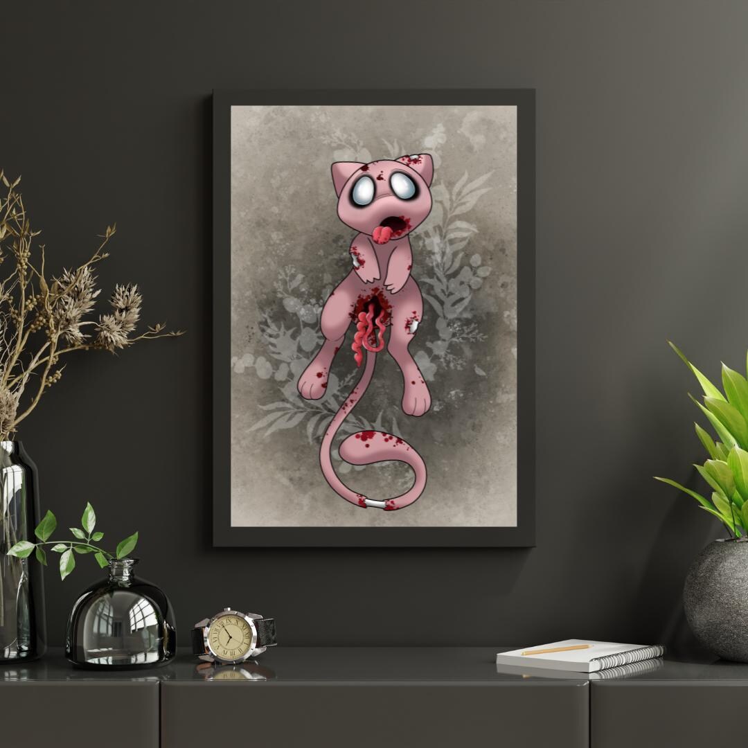 Zombie Mew Art Print: Horror Inspired Pokemon Poster - Etsy