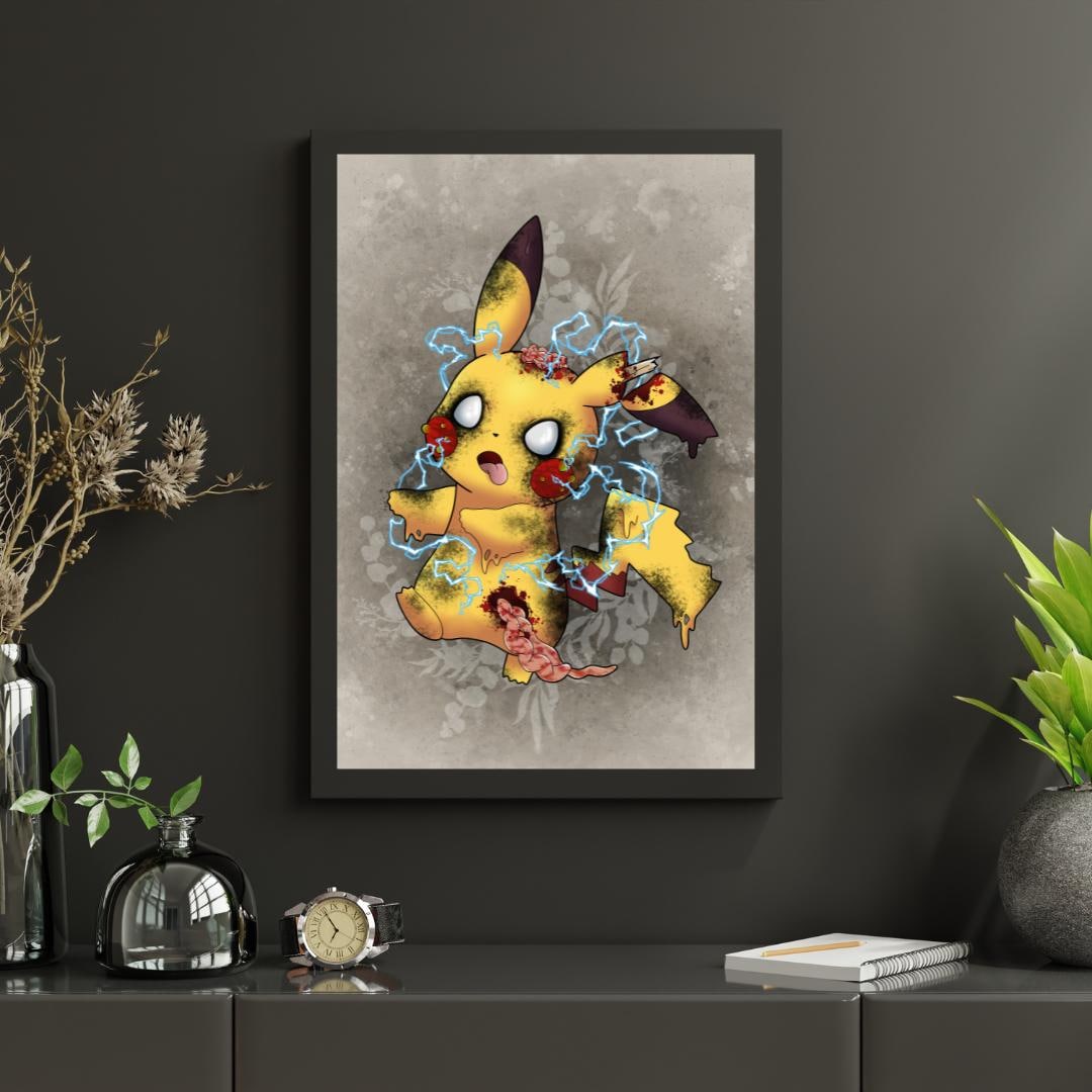 Zombie Pikachu Horror Inspired Premium Art Print Poster Wall Art - Etsy