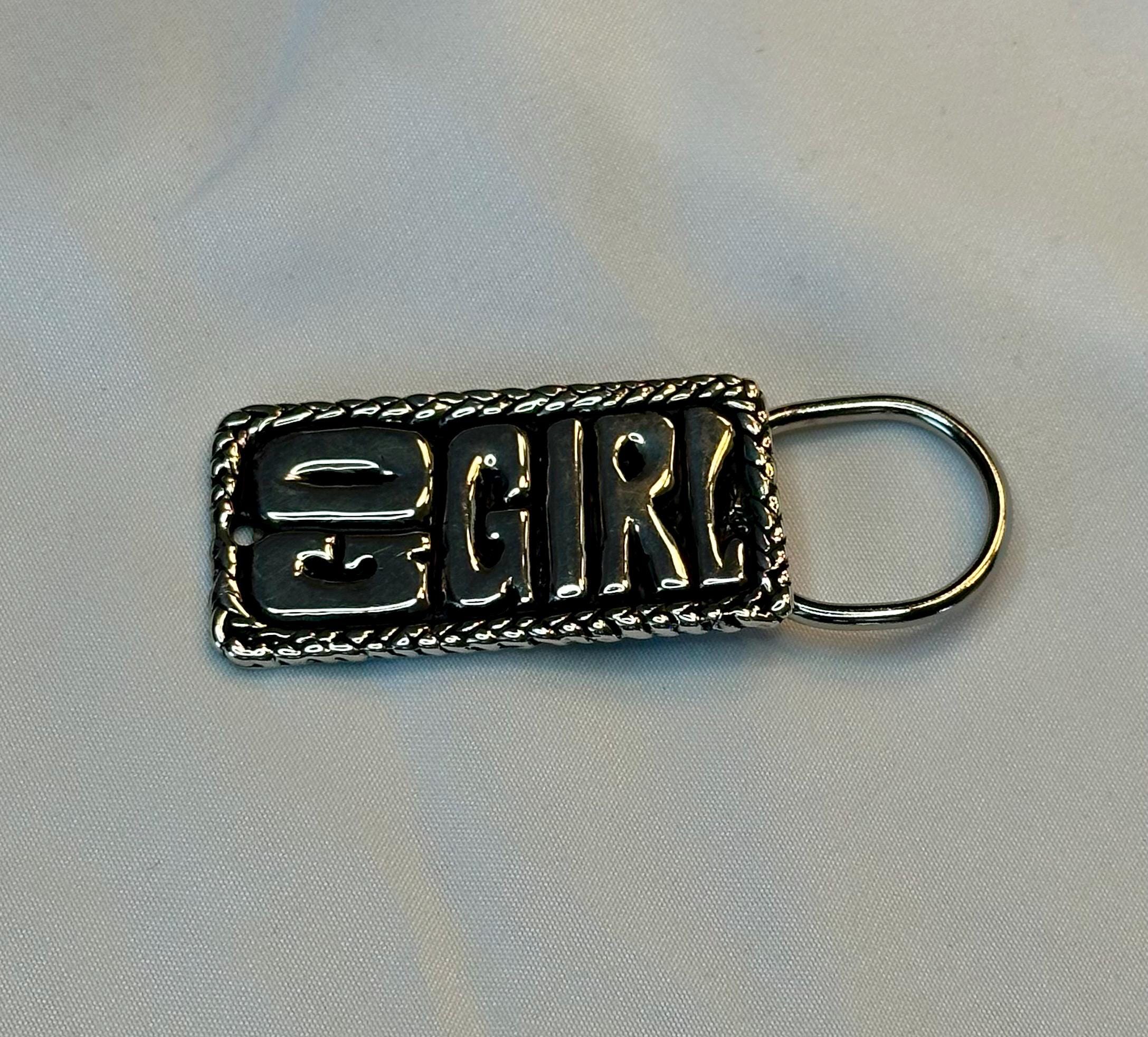 Vintage Solid Sterling Silver"go Girl" Key Chain - Etsy
