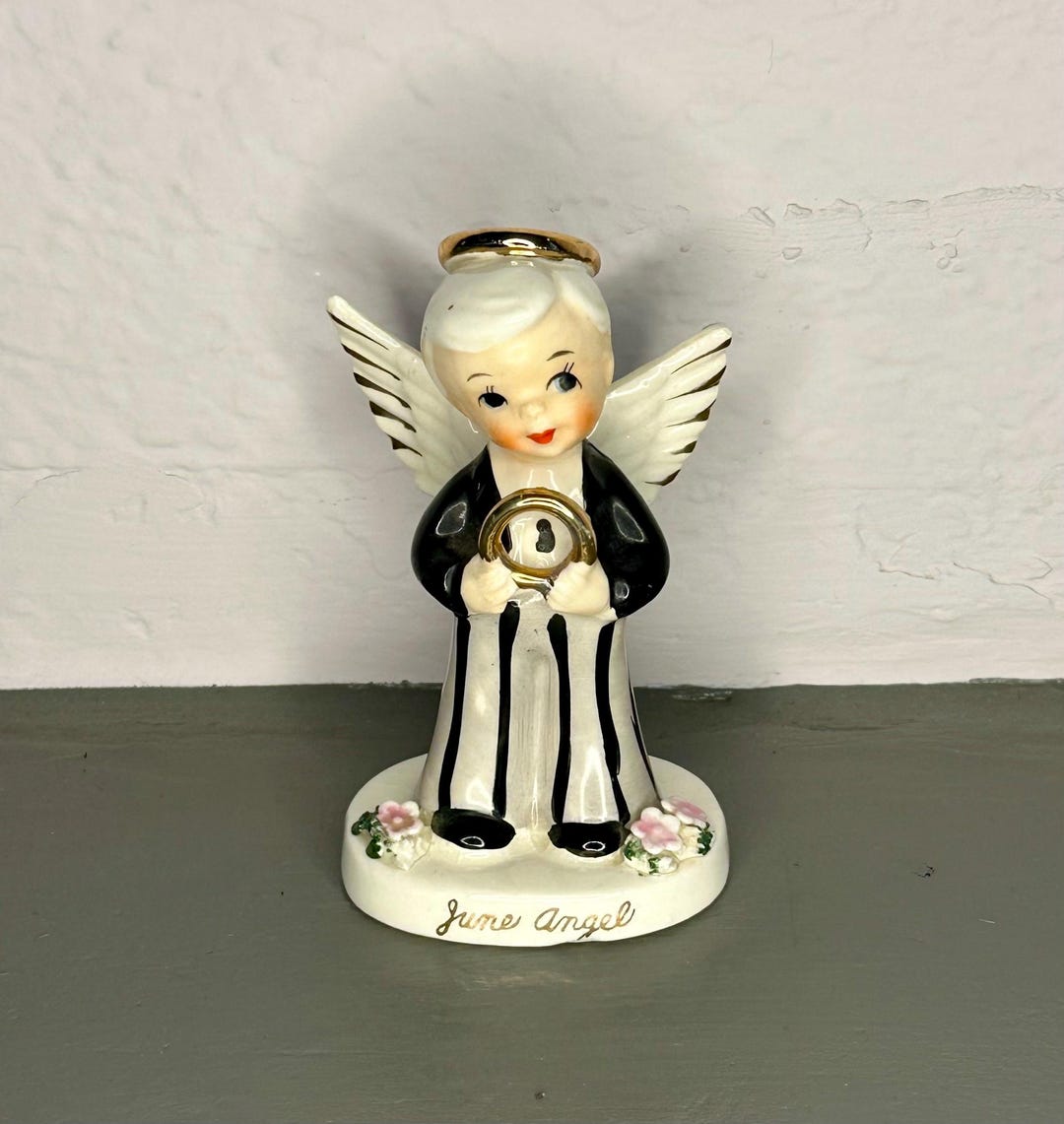 1956 Napco June Boy Angel Figurine ~ Angel of the Month - Etsy