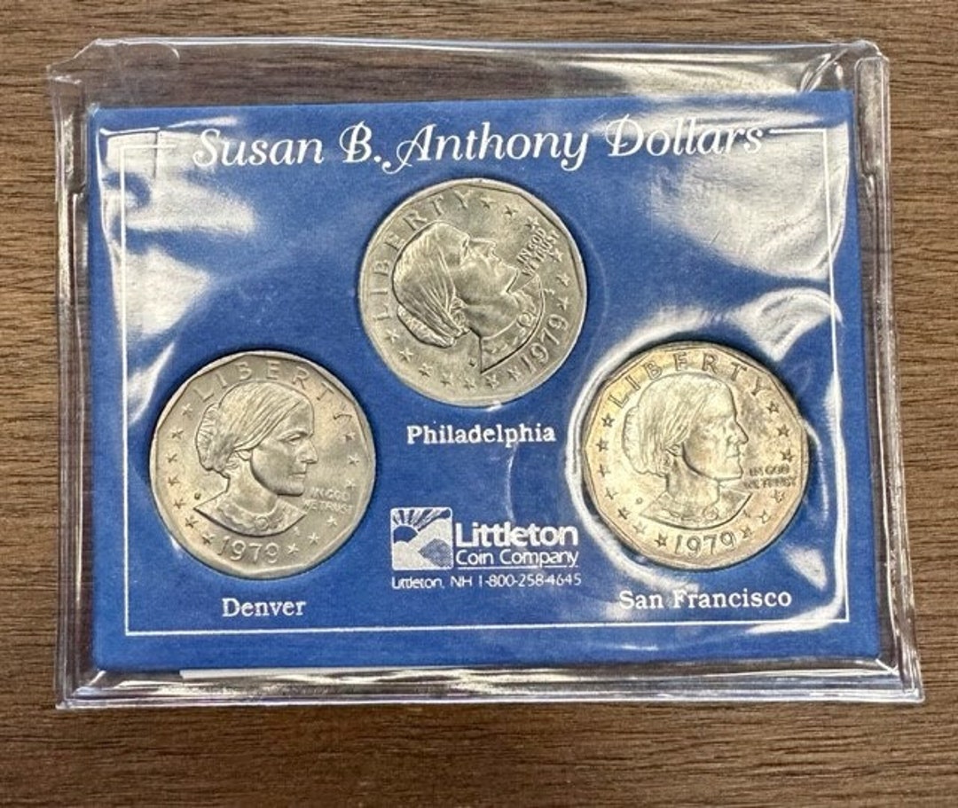 Mint Uncirculated 1979 Susan B. Anthony Dollar Coins Set of 3 - Etsy