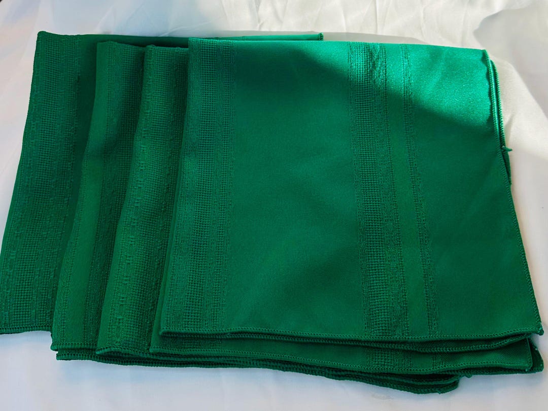 Set of 4 Vintage Green Cloth Table Napkins - Etsy