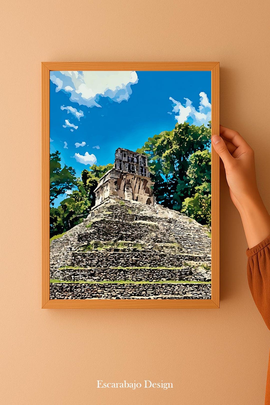 Palenque Chiapas Digital Art | Mexican Wall Art Printable | Mayan ...