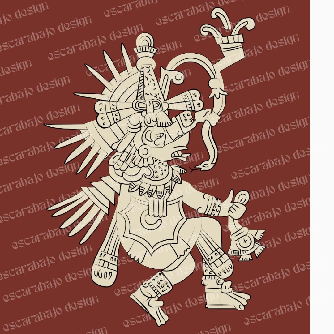 Aztec Wall Art | Poster of Quetzalcoatl, God of Wind and Wisdom | Pre ...