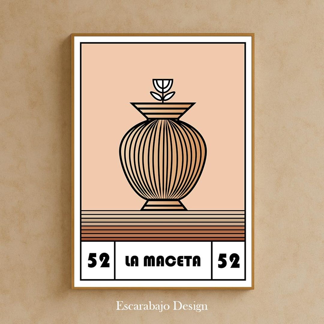The Mexican Lottery Planter Minimalist Illustration | Mexican Lottery ...