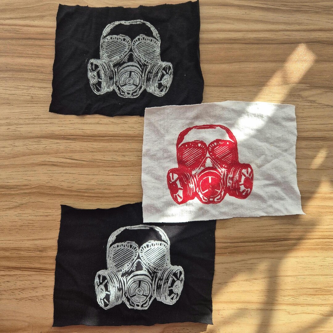 Fallout Gas Mask Patch, Handmade From Upcycled Red Fabric - 5.5inch X ...
