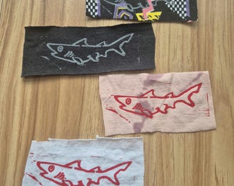 Drop Bomb Shark Face With Teeth Jacket Vest Back Patch - 10 X 4 Inch ...