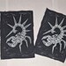 Black and White Guillotine Lino Printed Sew on Patch Alternative Punk ...