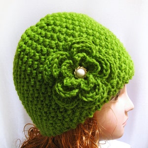 Knitting Pattern Beanie Hat Hand Knit With Flower, Hat Pattern N35 - Etsy