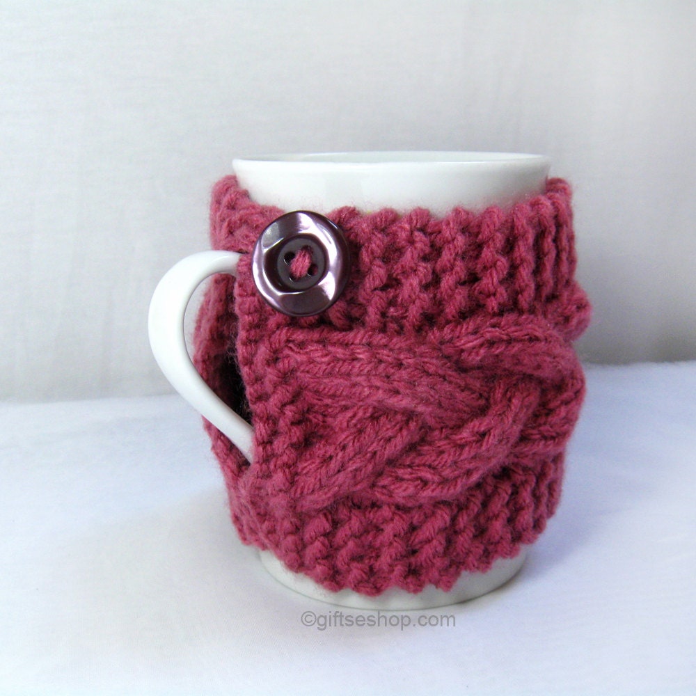 Cabled Cup Cozy Knitting Pattern, Coffee Mug Cozy Pattern PDF N 53 - Etsy