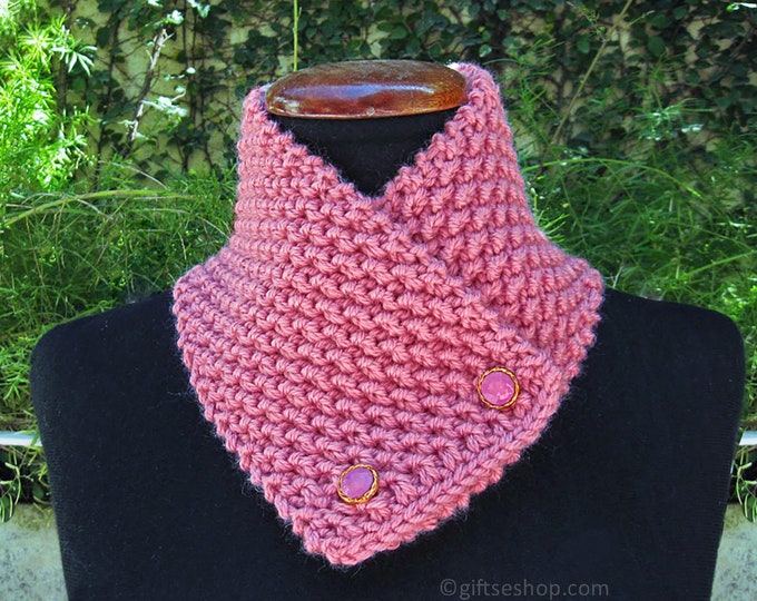 Knitting Pattern Button Cowl Scarf Pattern / Men Women Scarf Pattern ...