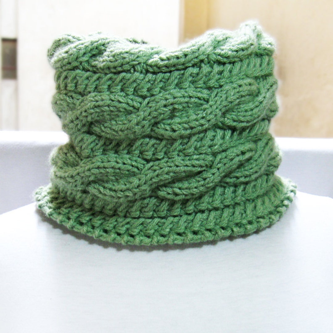 Knitting Pattern Cowl Neck Warmer Pattern, Cabled Chunky Knit Cowl for ...