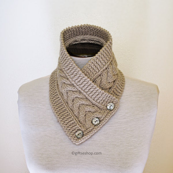 Knit Button Cowl - Etsy