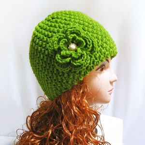 Knitting Pattern Beanie Hat Hand Knit With Flower, Hat Pattern N35 - Etsy