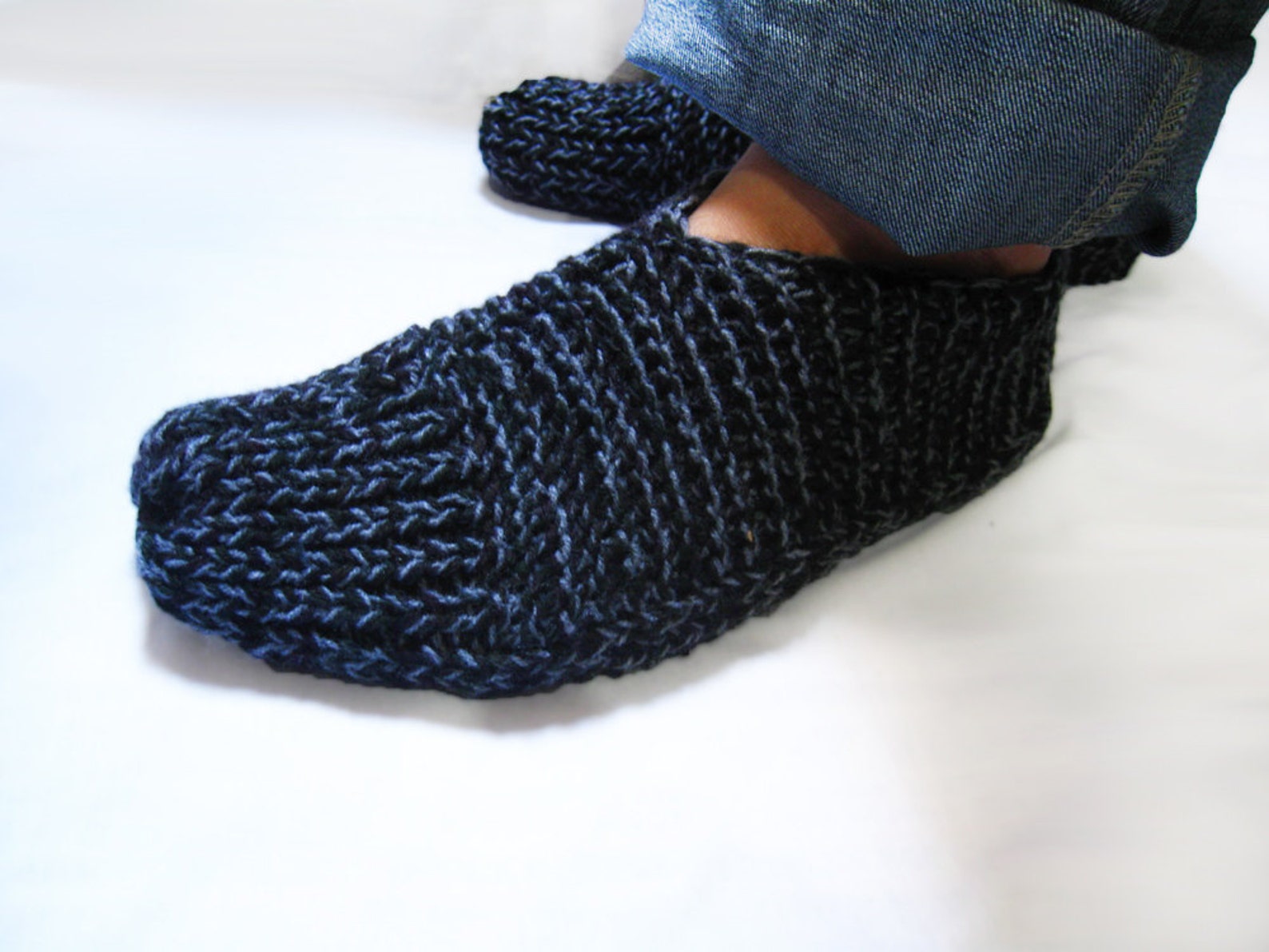 Easy Slippers Knit Pattern for Men — Slipper Socks N48 - Etsy