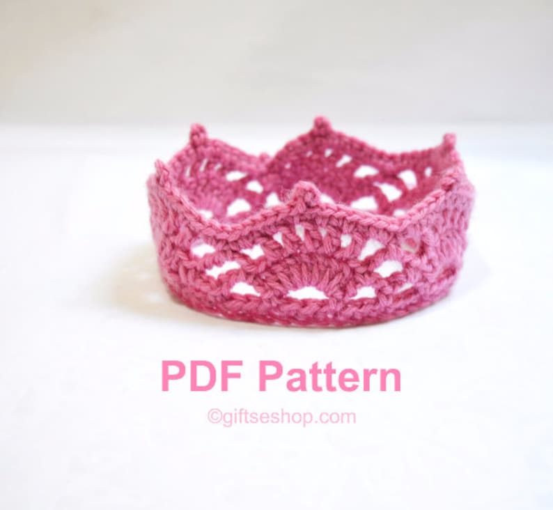 Crochet Newborn Princess Crown Tiara Pattern PDF N59 - Etsy