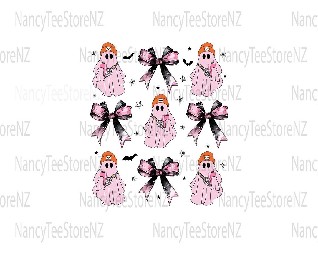 Cute Ghost Coquette Halloween PNG, Ghost Coquette Png, Pink Bow ...