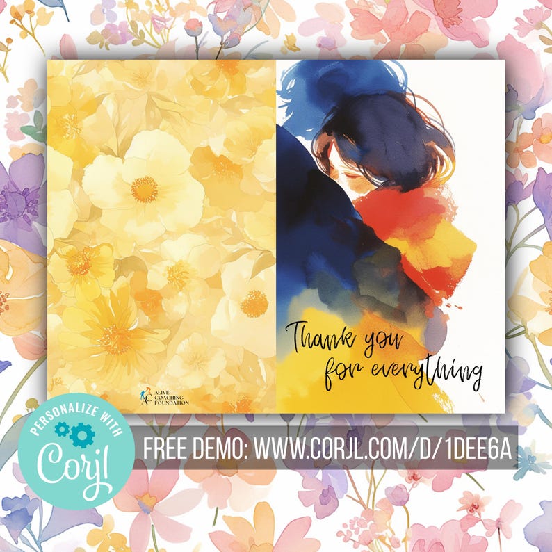 Printable Thank You Card - Editable Template - Edit Online With Corjl ...