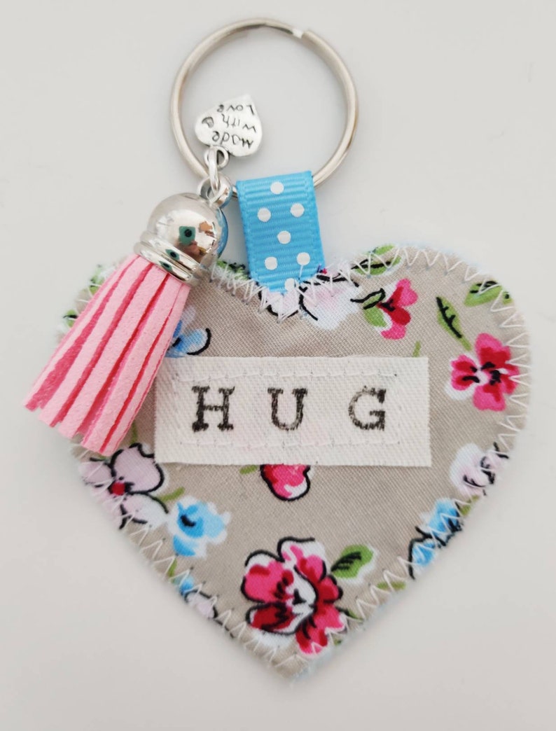 Handmade Pocket Hug Heart - Fabric Keyring - Hug Token - Virtual Hug ...