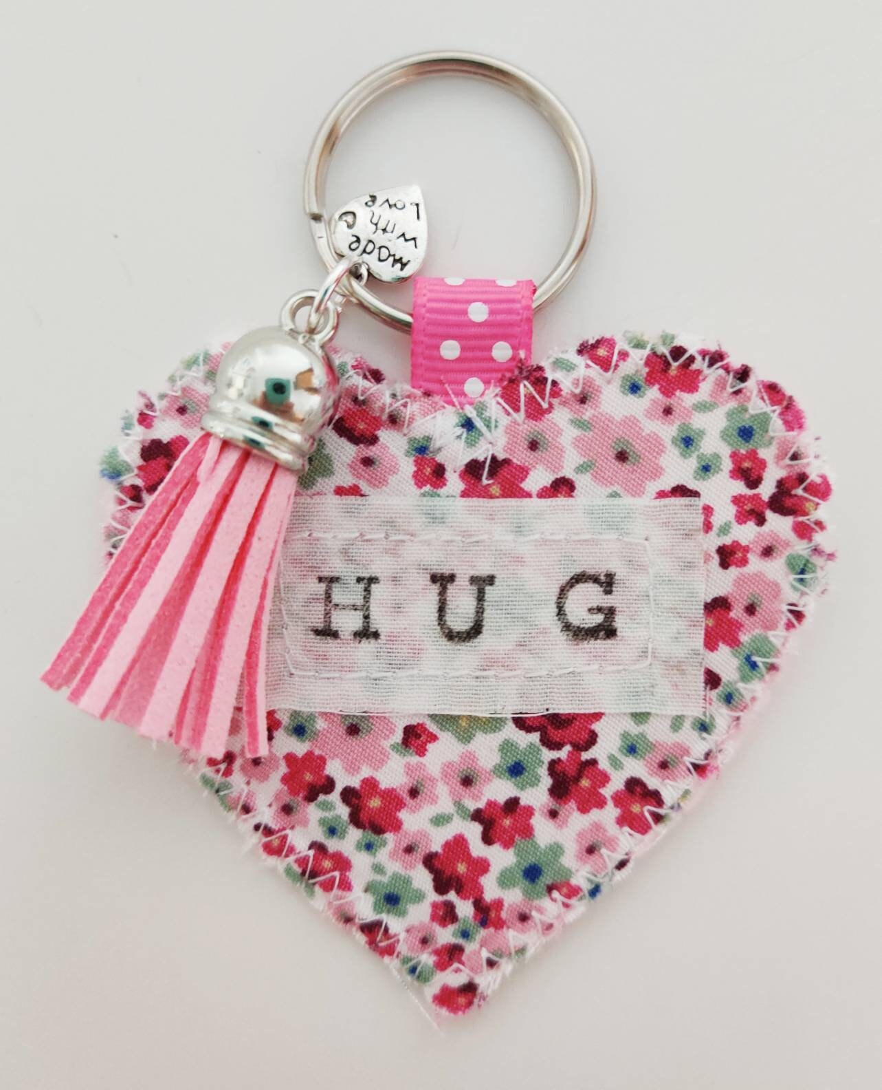 Handmade Pocket Hug Heart - Fabric Keyring - Hug Token - Virtual Hug ...
