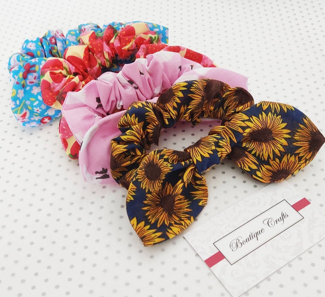Scrunchie Bows Spring Summer Hair scrunchies Scrunchie with Bow bunny ...