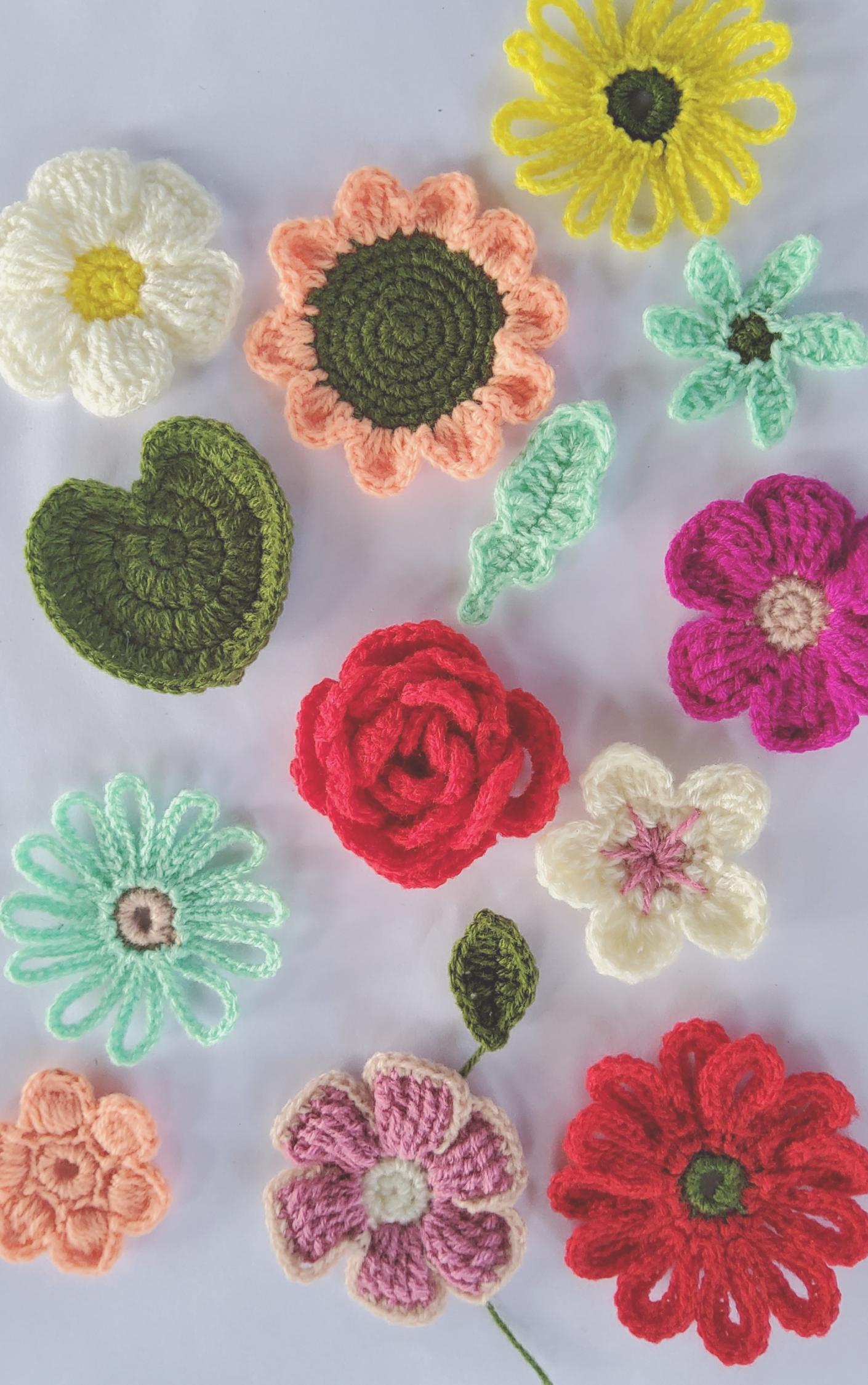 20 Flower Crochet Pattern, Easy Flower Crochet Pattern, Decorative ...