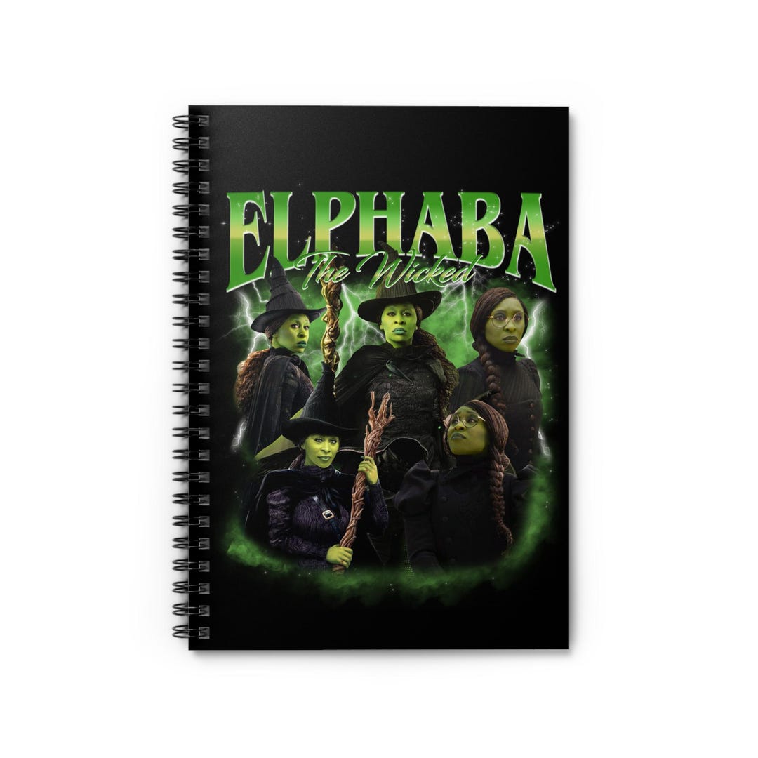Wicked Elphaba Spiral Notebook,wicked Notebook,elphaba Fan,team Elphaba ...