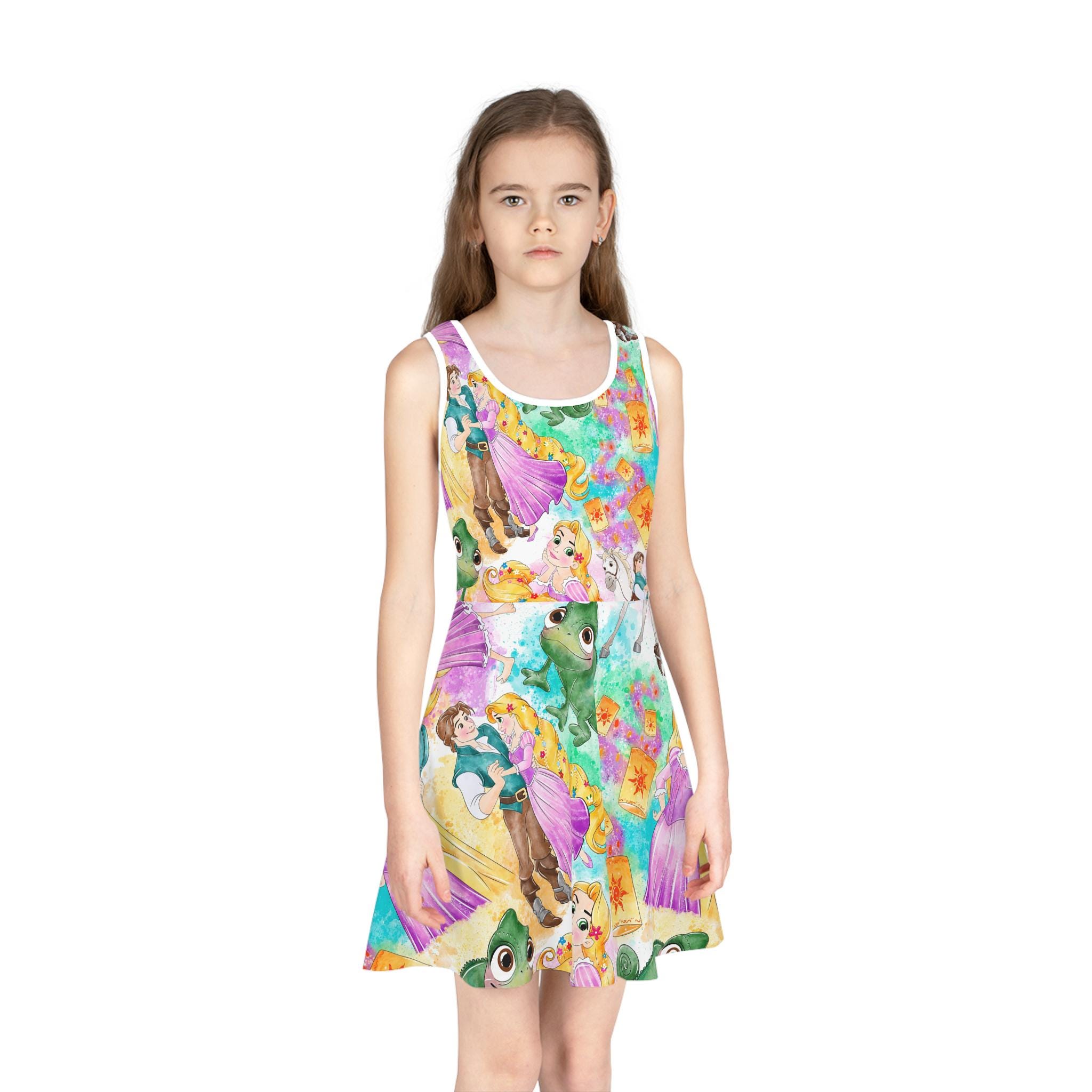 Tangled Theme Girl Sundress,tangled Sundress,tangled Girl Dress,tangled ...