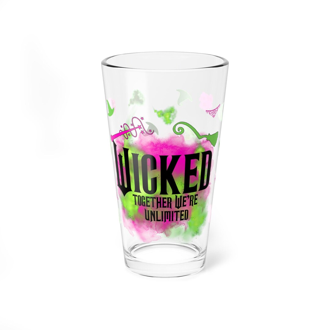 Wicked Glass Cup 16oz,wicked Cup,wicked Gifts,wicked Birthday,wicked ...