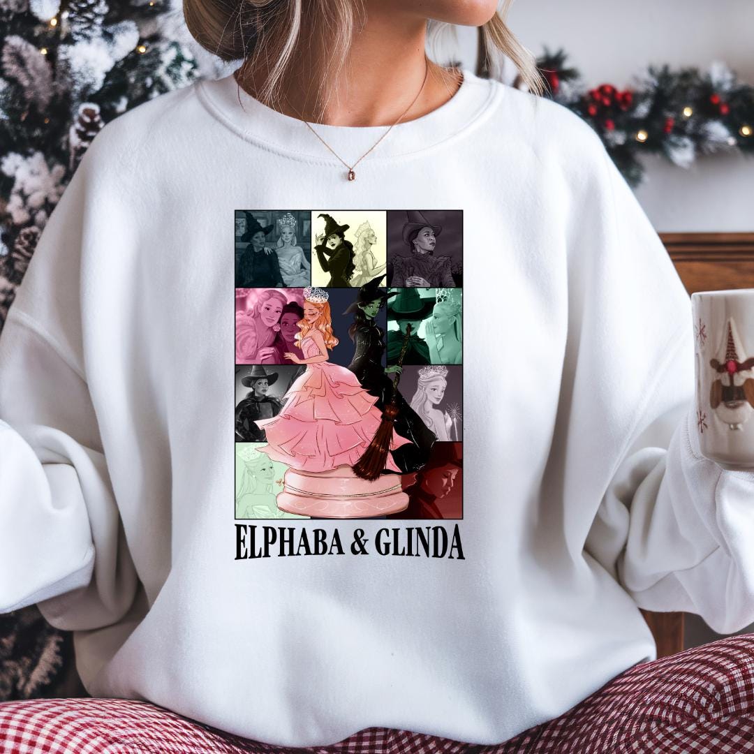 Elphaba & Glinda Long Sleeve Tee, Elphaba Sweater,glinda Sweater,glinda ...