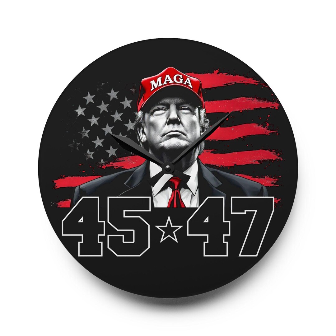Trump 47 Acrylic Wall Clock,trump Clocks,trump Home Decor,trump 47 ...