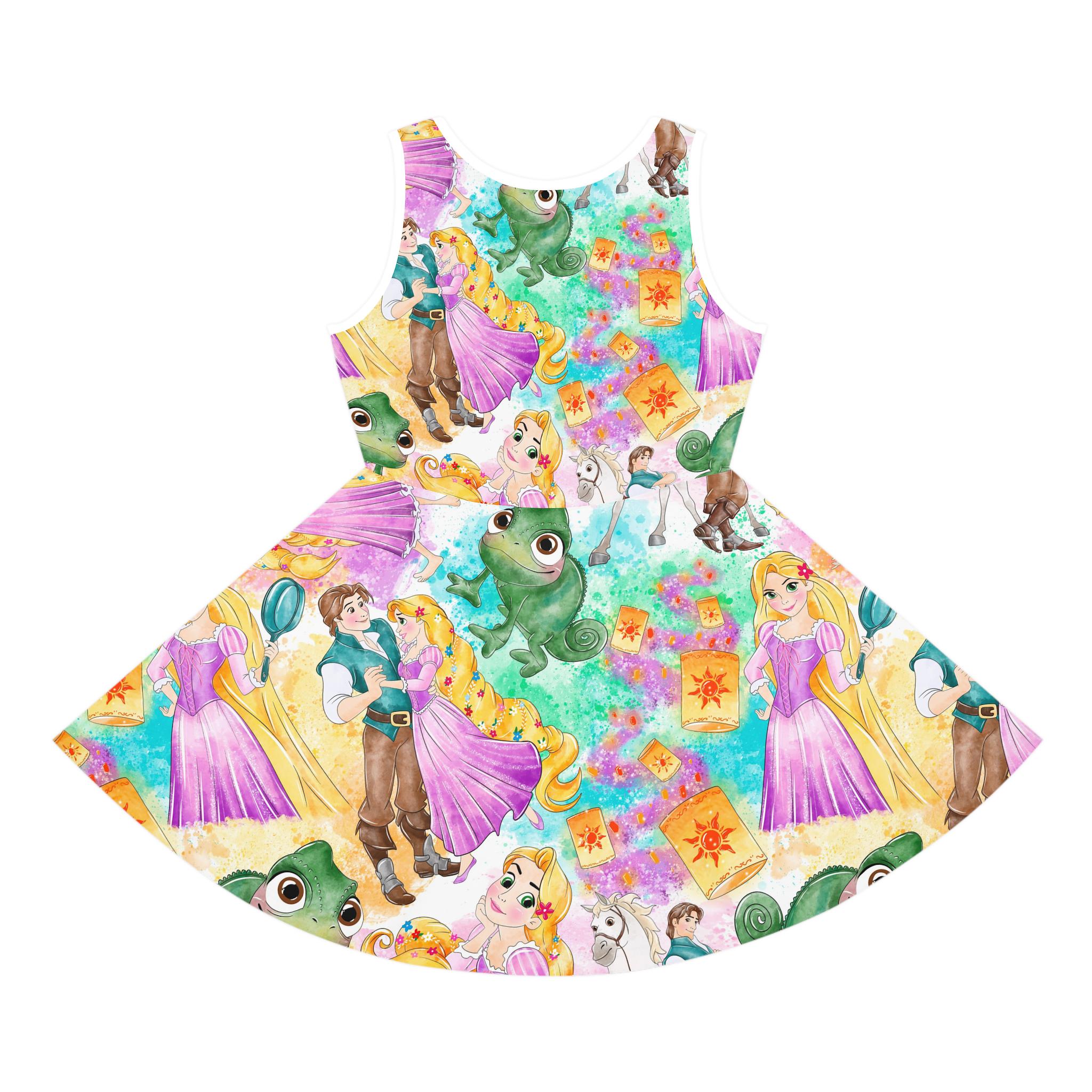 Tangled Theme Girl Sundress,tangled Sundress,tangled Girl Dress,tangled ...