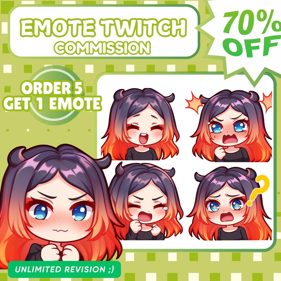 Custom Twitch Emotes or Kick Emote and Animated Emotes, Vtuber Cute ...