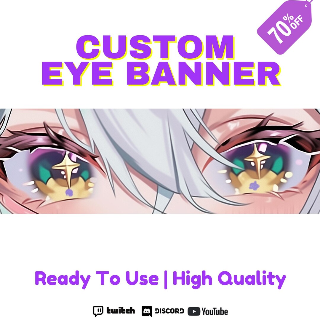 Custom Eye Banner Eye Banner, Twitch Banner, Banner Design, Anime Eye ...