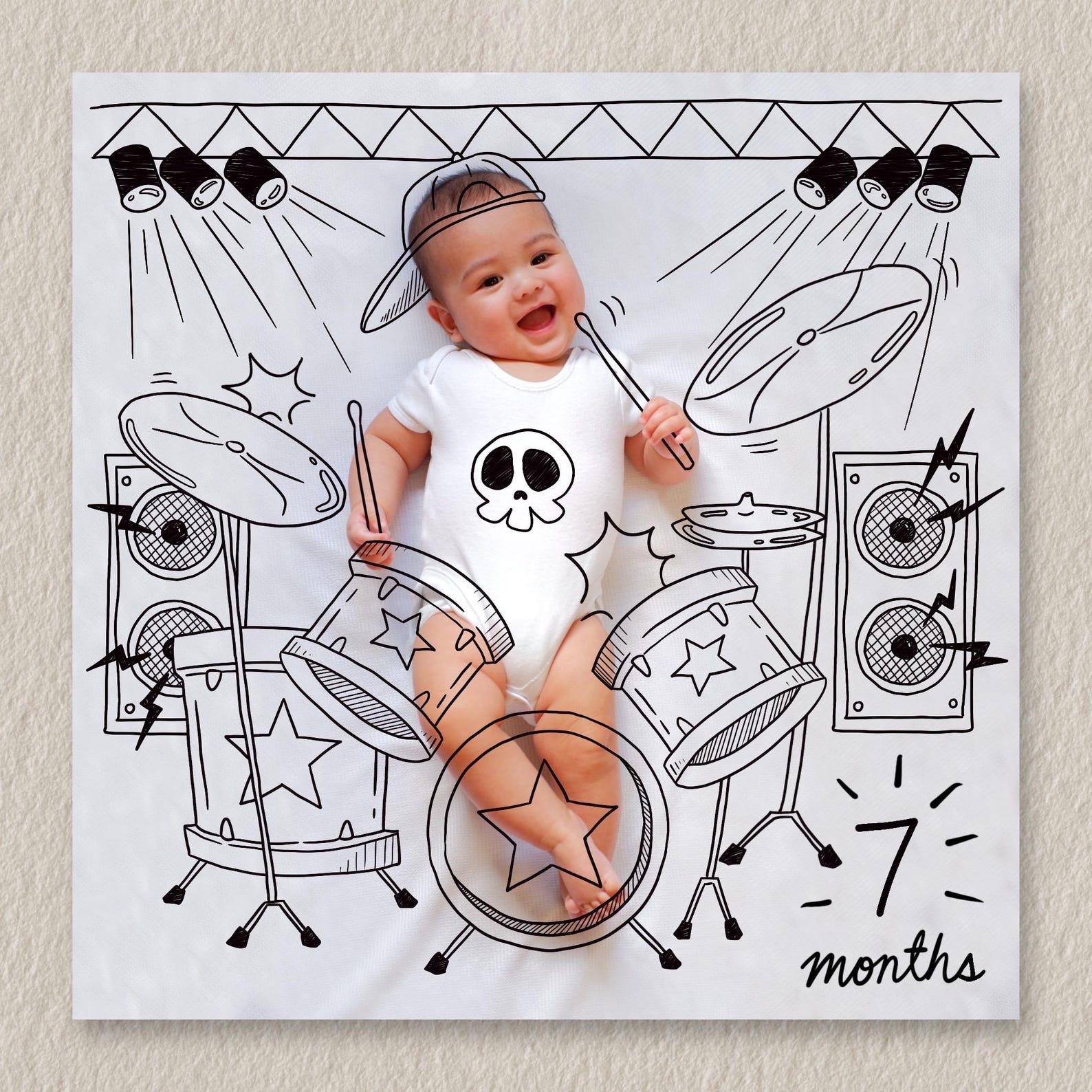 Monthly Baby Milestone Photo (12-MONTH PACKAGE), Illustration/drawing ...