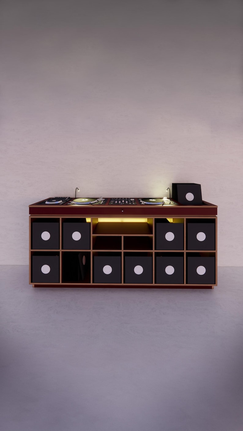 Custom DJ Booth + Record Storage - Etsy