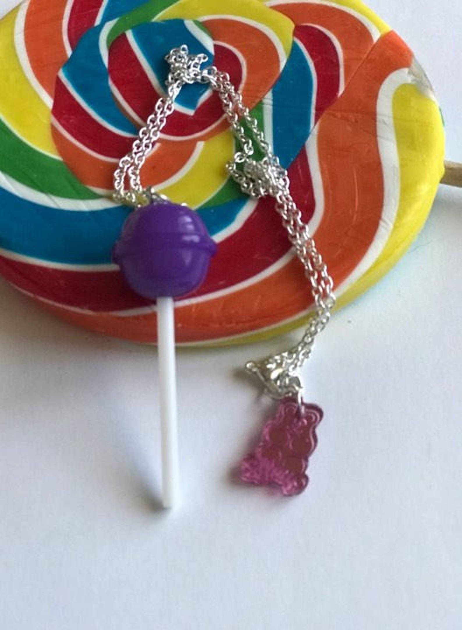 Syrupy Sweet Lollypop Pendants You Chose Your color | Etsy
