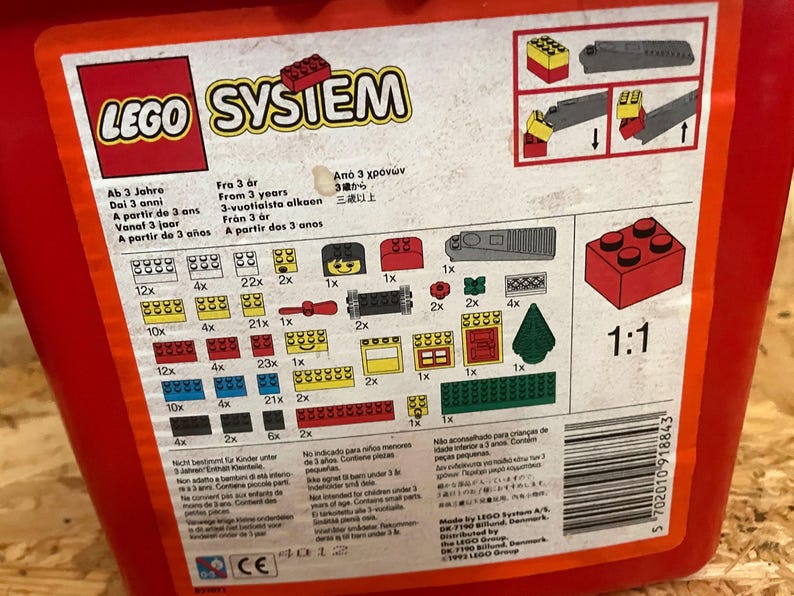 Lego System Basic 1884 Handy Bucket of Bricks, BUCKET ONLY (1992) - Etsy UK