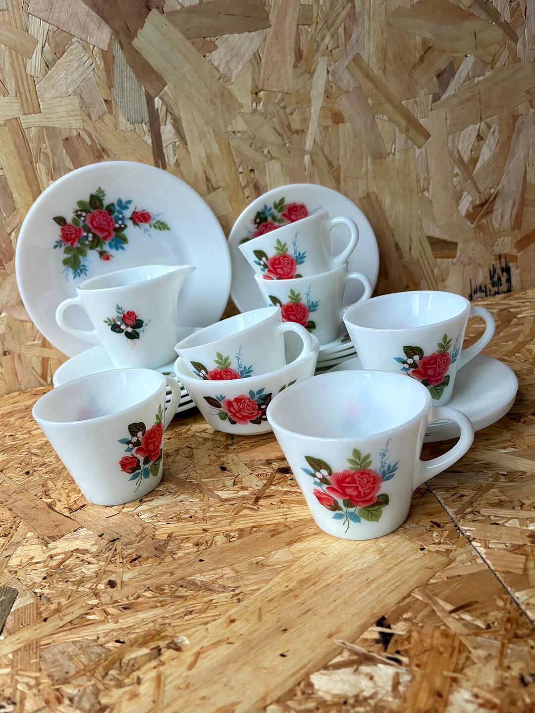 Vintage JAJ Pyrex Cottage Rose Tableware/drinkware - 1970s - Etsy UK
