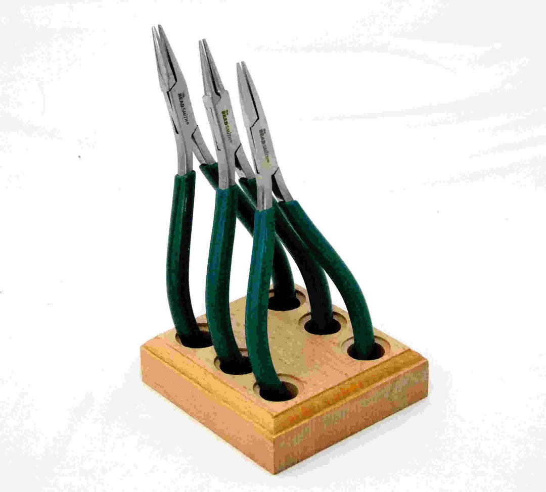 Set of 3 Micro Fine Tip Pliers by Beadsmith in Wood Base - Etsy