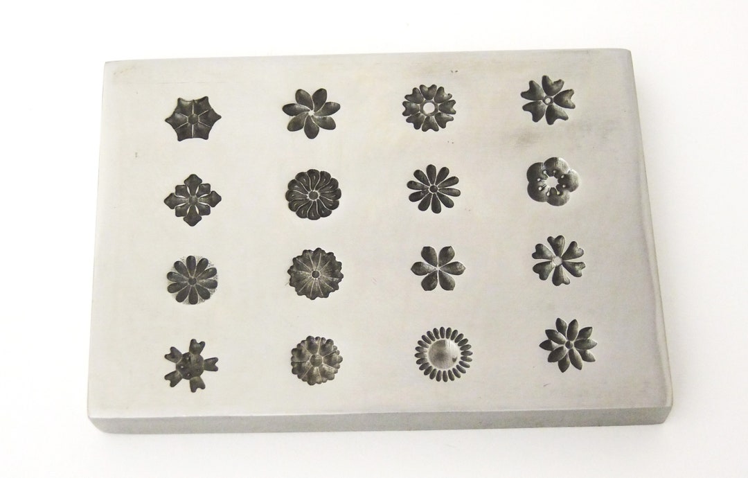 16 Impression Flower Design Shot Plate Impression Die| | Silversmith ...