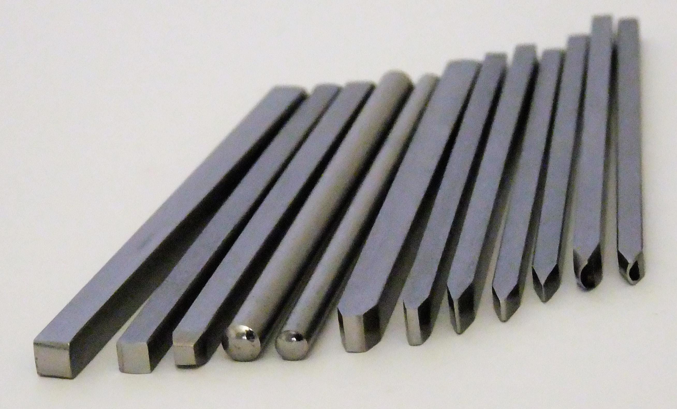 Bezel Chasing & Repoussé Round, Rectangle, Square, Etc Tools 12 Pc Set ...