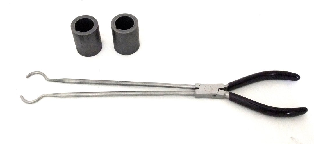 2 Pack Graphite Mini Crucible Cups 2" by 1 1/2" With Plier Tongs SALE ...