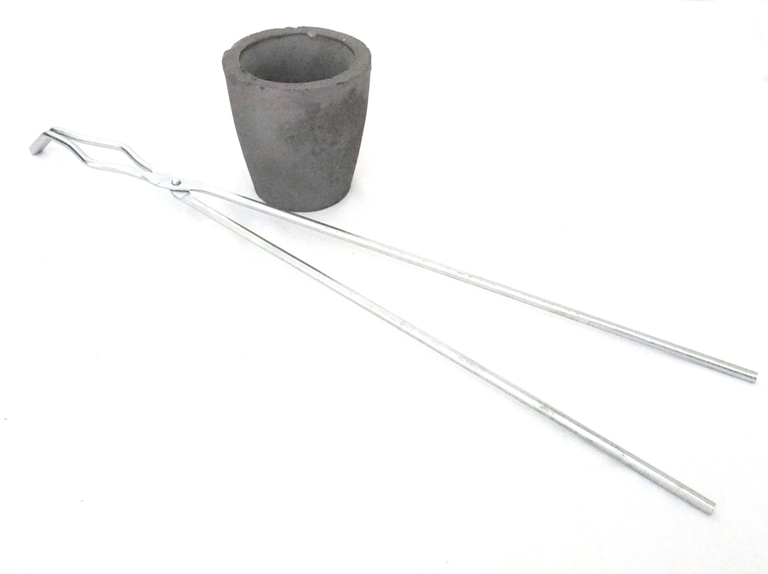 19 Inch Long Crucible Tongs & #1 Crucible Melting Casting Gold Silver ...