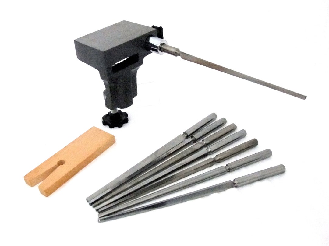Clamp on Bench Anvil With 8 Assorted Shape Bezel Mandrels and Saw Pin ...